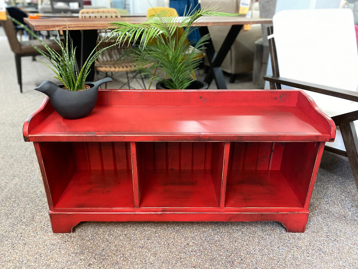 3 Cube Cubby Bench Vintage Berry/Black — Osmond's Furniture