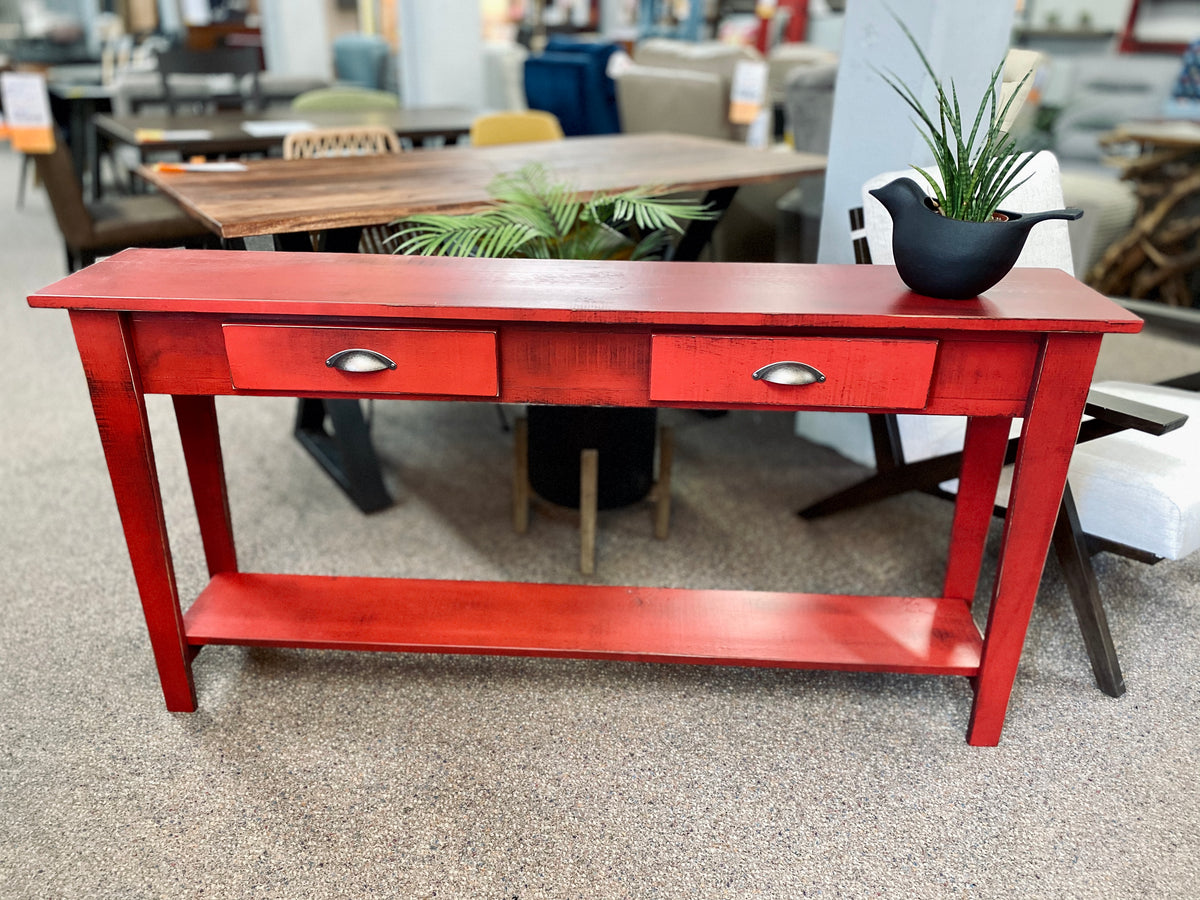 Double Banff Console Table Vintage Berry/Black — Osmond's Furniture